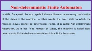 Finite Automata Deterministic And Non Deterministic Finite Automaton Dfa Pptx