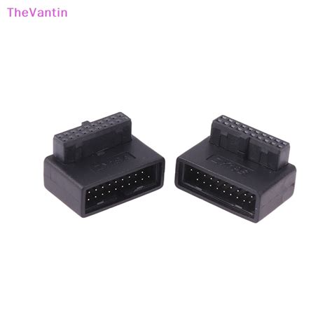 Thevantin อะแดปเตอร์ซ็อกเก็ตเชื่อมต่อพวงมาลัย Usb30 19 20pin 90 องศา