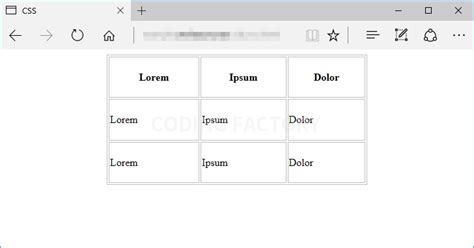 Css Tutorial 표 꾸미기 정렬 Coding Factory