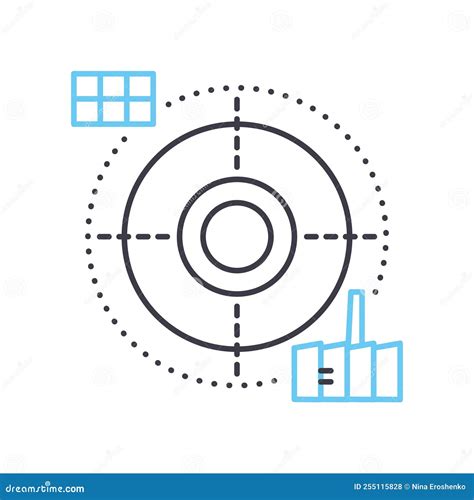 Smart Grid Technology Line Icon Outline Symbol Vector Illustration