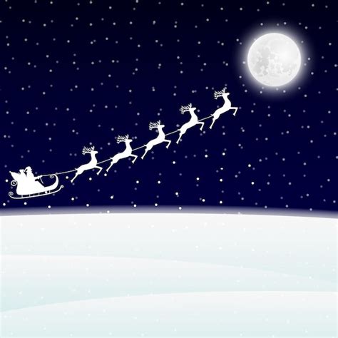 Premium Vector Santa Claus Goes To Sled Reindeer Vector