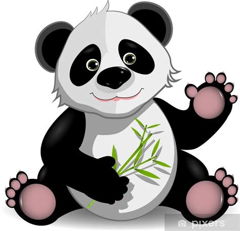 Fotobehang Grappige Panda Pixers We Leven Om Te Veranderen