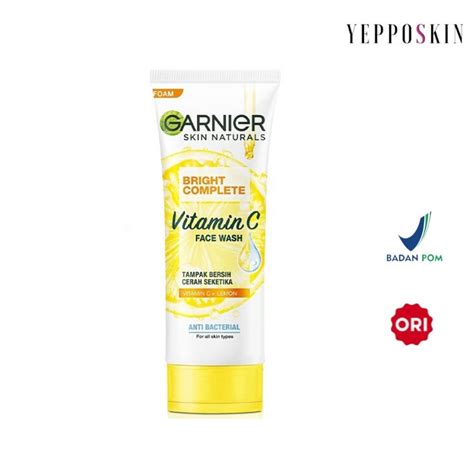 Jual Garnier Bright Complete Vitamin C Face Wash Brightening Cleanser