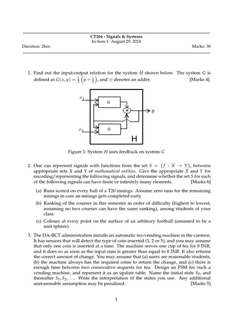 Signals And Systems Insem I 2024 Paper Solution Pdf Mathematics Mathematical Concepts
