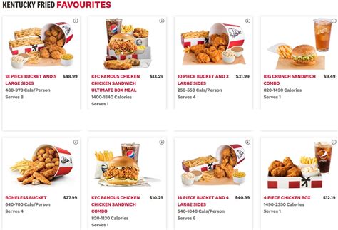 Kfc Menu Prices Canada