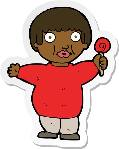Pegatina De Un Niño Gordo De Dibujos Animados 45315400 Png