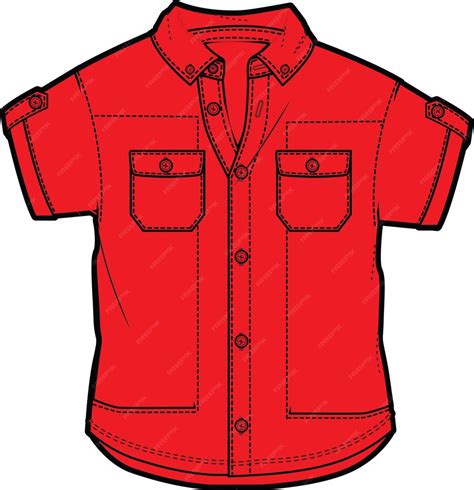 Premium Vector Red Half Hand Slvee Shirt Vector Illustration Template