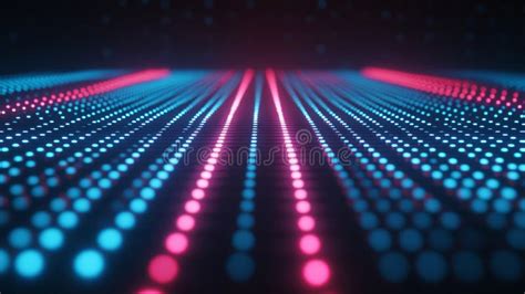 Neon Lit Digital Pathway Featuring Abstract Data Streams Stock Image Image Of Binary
