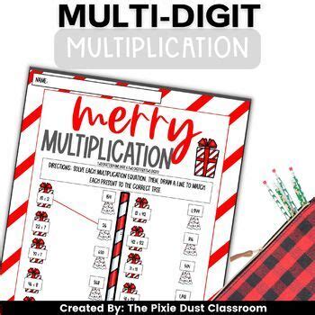Christmas Multi Digit Multiplication Math Worksheets Editable TPT