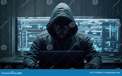Cybercrime Concept Hacker In A Dark Mask Stock Illustration Illustration Of Dark Anonymous