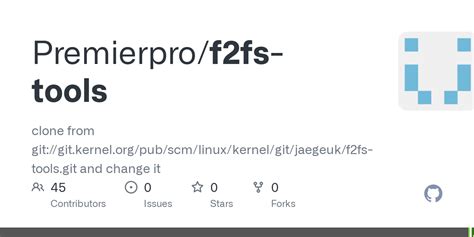 github premierpro f2fs tools clone from git pub scm