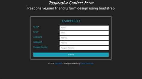 Responsive Contact Form Using Bootstrap