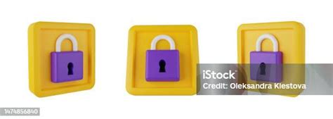 3d 잠금 아이콘 세트 자물쇠 그림 디지털 만화 컴퓨터 렌더링 데이터 보안 키트 열쇠 구멍 0명에 대한 스톡 사진 및 기타 이미지 Istock