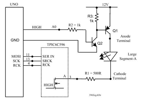 Analysis Of An Led Display Circuit Based On Tpic6c596 Page 2 Leds And Multiplexing Arduino
