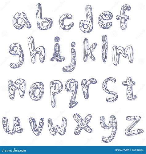 Lower Case Doodle Alphabet Royalty Free Stock Photography Image 25977007
