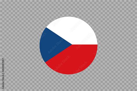 Czech Republic Flag In Circle Shape Isolated On Png Or Transparent