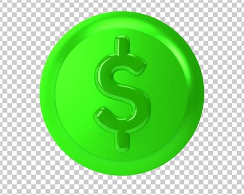 Moneda Dólar Dinero Moneda Verde 3d Render Archivo Psd Premium