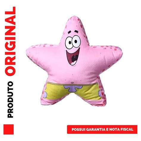 Almofada Patrick 3d Estrela Aveludada Oficial Bob Esponja Shopee Brasil