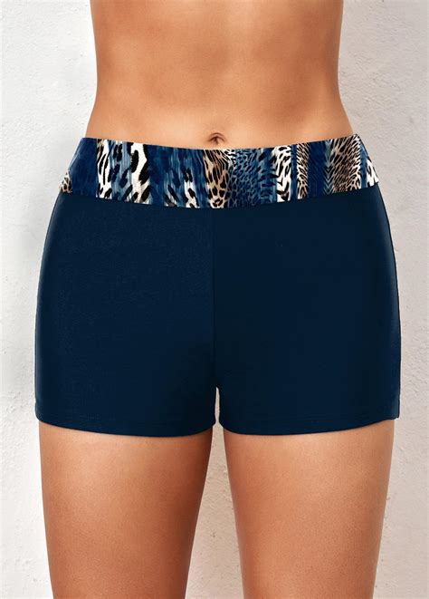 Rotita Criss Cross Peacock Blue Leopard Tankini Top Usd