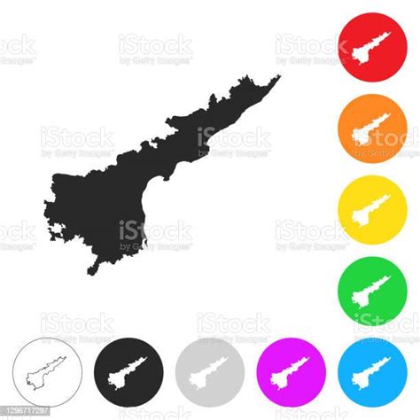 안드라 프라데시 지도 다른 색상 버튼에 플랫 아이콘 0명에 대한 스톡 벡터 아트 및 기타 이미지 0명 개체 그룹 검은색