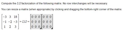 Solved Compute The Lu ﻿factorization Of The Following