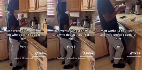 Man Complains To His Wife About Not Coming Home To A Full Course Meal After Working A 13 Hour