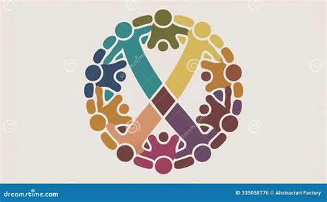 The Image Depicts A Group Of Eight Stylized Human Figures Arranged In A Circular Formation