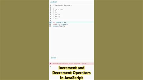 javascript increment and decrement operators why and how youtube