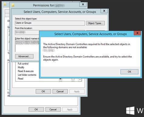 File Permissions Fileserver Cannot Find Any Dcs For Trusted Domain Server Fault