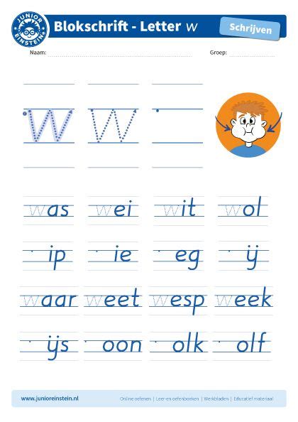 Blokletter W In Woorden Schrijflessen Blokletters Schrijven
