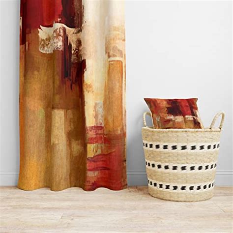 Burnt Orange Teracotta Abstract Rust Art Curtains