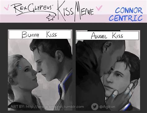 Ruby X Connor Fanart Conner X Evan Fanart Kiss Meme Dbh Connor