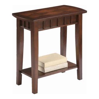 Rectangular End Table With Harlequin Pattern Top And Tapered Legs Brown Transitional Side