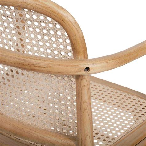 Chaise Hannah avec Accoudoirs Bois Naturel Rotin Lúzete