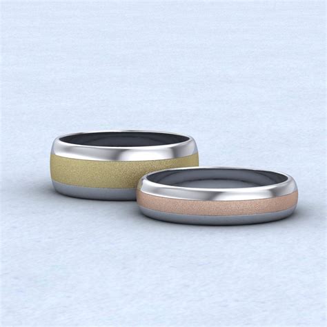 Two Three Colour Wedding Rings In Z Sizes