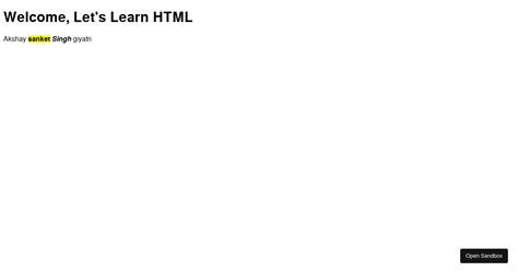 Html Basics Codesandbox