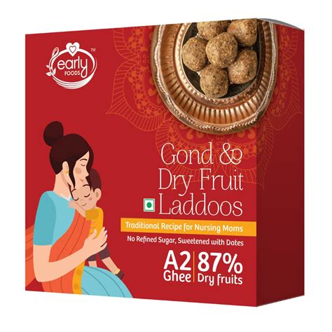 Early Foods Gond And Dry Fruits Laddoo Sugar Free Laddu Sweetened