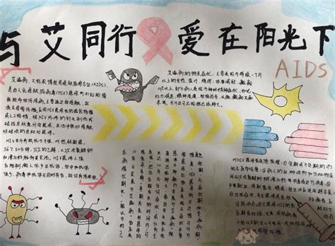 预防艾滋病手抄报图片 毛毛简笔画