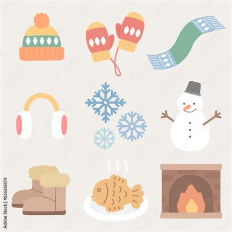 Image Vectorielle Stock 겨울 상징 일러스트 이미지 모음 Adobe Stock