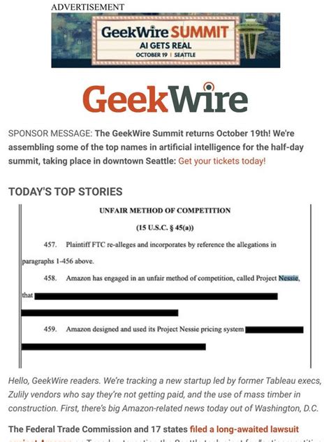 Geekwire Ftc Targets Alleged Amazon Pricing Algorithm ‘project Nessie
