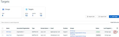 Adding Editing And Deleting Targets
