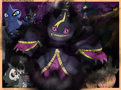 Oc Happy Halloween From Mega Banette And Their Ghost Type Friends