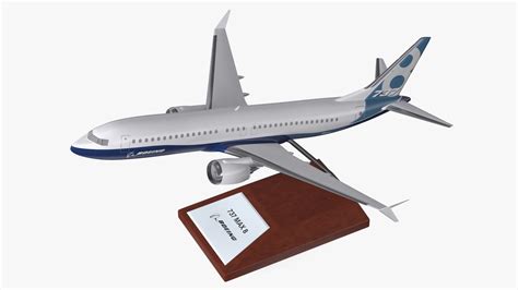 boeing 737 max 8 scale model with stand 3d model 69 3ds blend c4d