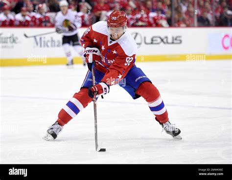 Washington Capitals Center Evgeny Kuznetsov Of Russia Skates