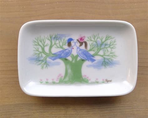 HTF Mid Century Rosenthal Raymond Peynet Lovers Love Birds Kissing