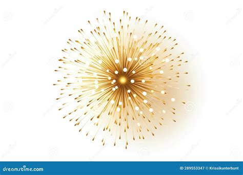 Golden Firework Isolated On White Background Stock Illustration