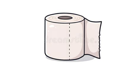 Toilet Paper Roll Cartoon Style Illustration Stock Illustration