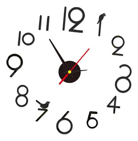 Diy Wall Clock Diy Clock Kit With Numbers Sticker For Black Mercadolivre