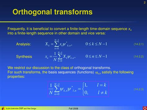 Ppt Lecture More On Finite Length Discrete Transforms Powerpoint