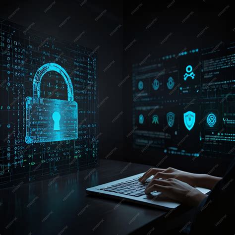 Cybersecurity Concept With Virtual Screen For Secure Internet Access